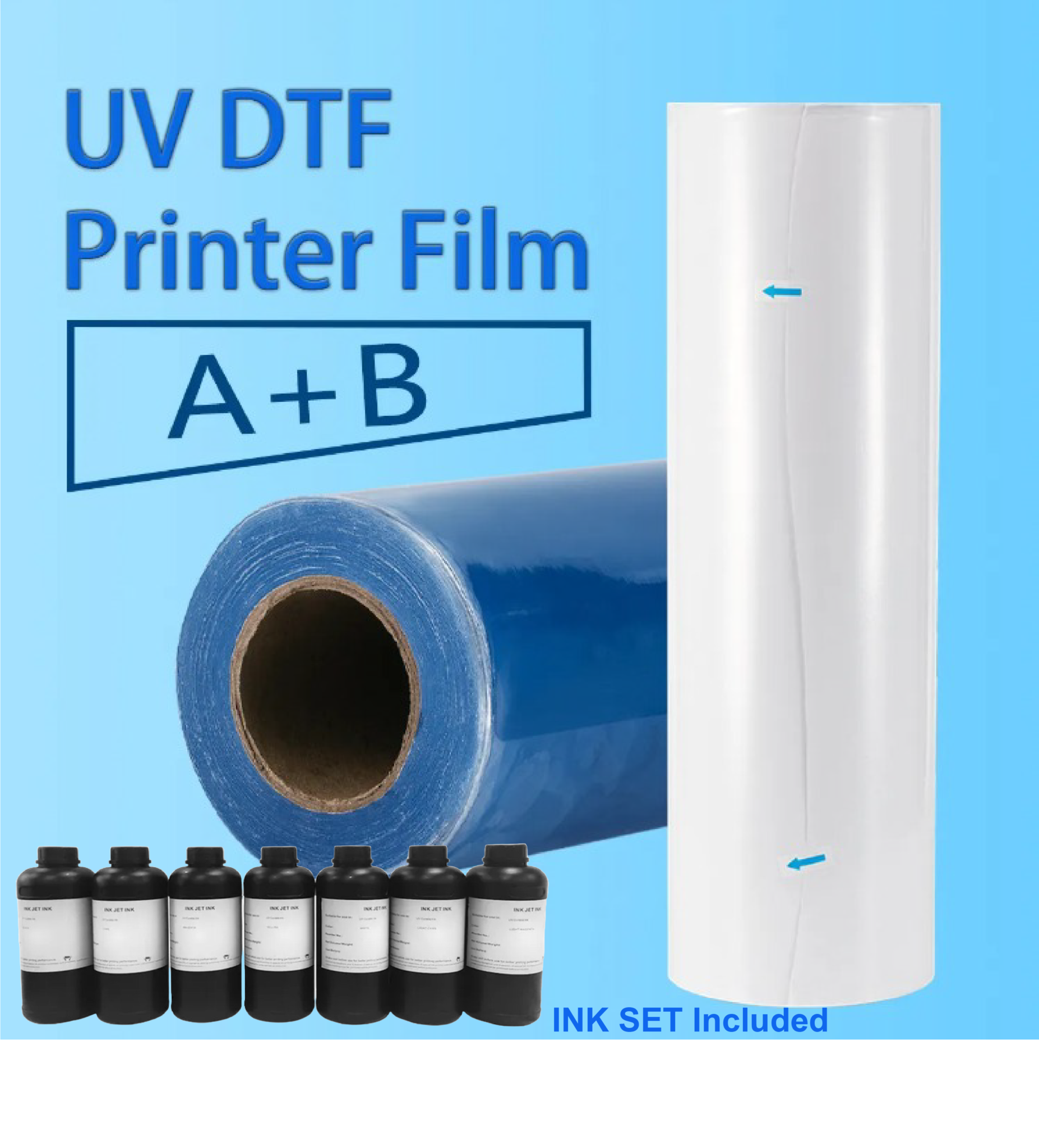 Set of UV FILM part A and B and INK – DTF Print Master